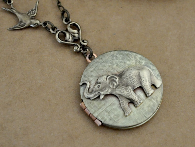 Vintage Elephant Locket BEST OF FRIENDS Baby Elephant and | Etsy