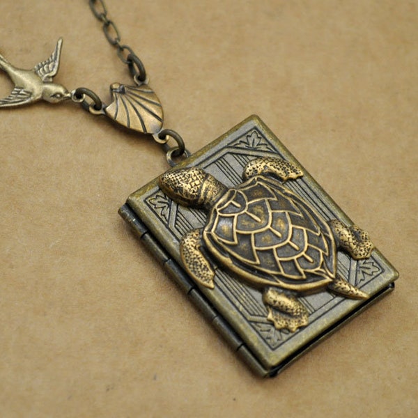 Bird Locket Necklace - Etsy