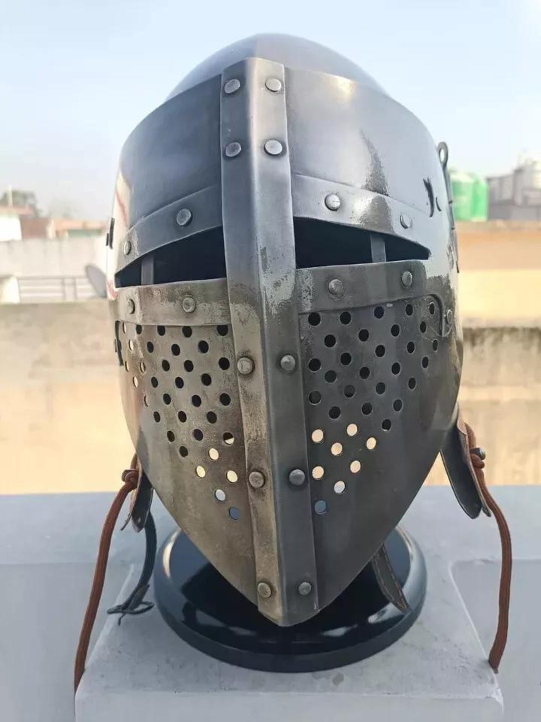 Medieval Knight Helmet Battle Ready Bascinet Helmet Larp Combat Cosplay. - Etsy