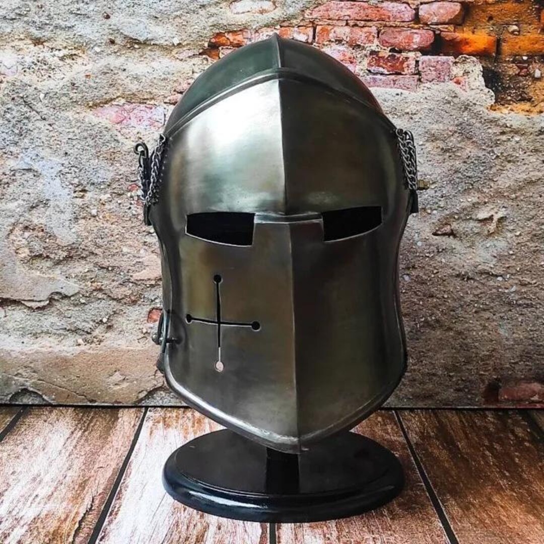 Medieval Barbute Helmet Roleplay Knight Wearable Helmet Steel Halloween ...