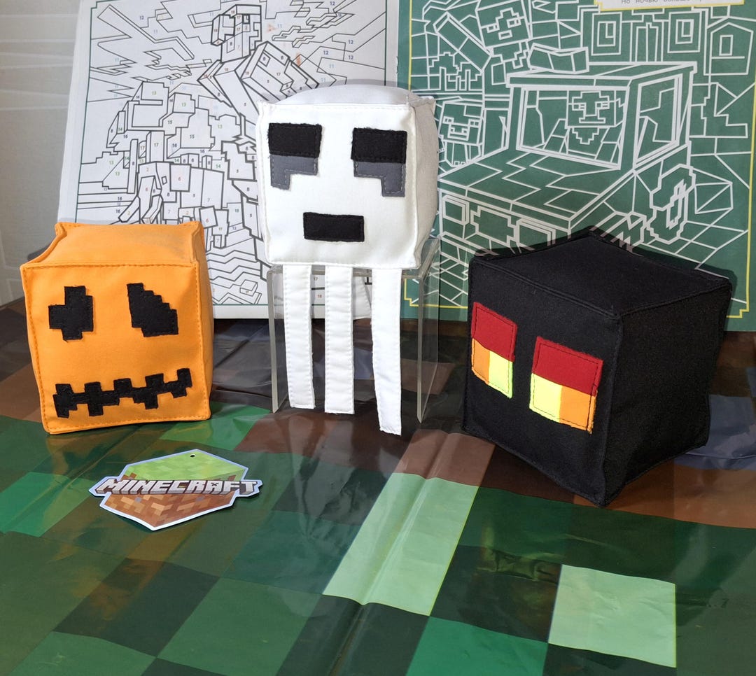 Handmade Plush Set Magma, Slime, Ghast, and Pumpkin 4-in-1 - Etsy