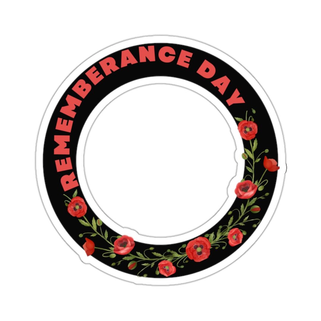 Remembrance Day Kiss-cut Stickers Floral Tribute, Memorial Décor ...