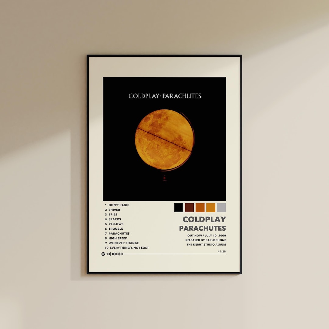 Coldplay, Parachutes, Album Cover Poster, Tracklist Poster, Custom ...