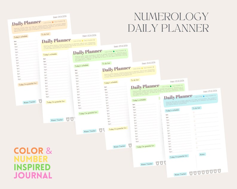 November December 2024 Numerology Daily Planner Color & Number Inspired ...