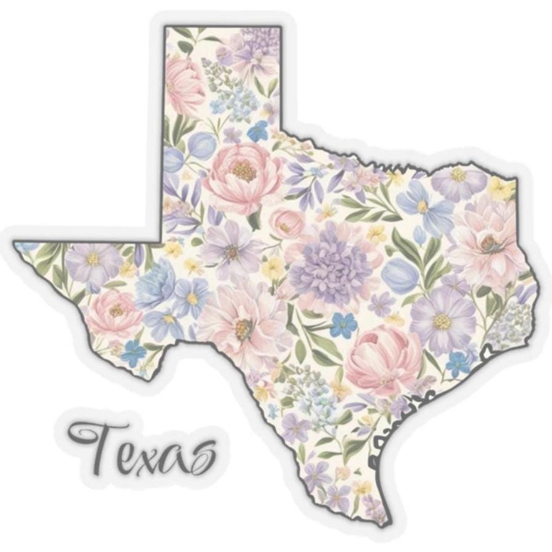 Floral Texas Stickers - Cute Decor for Laptops, Scrapbooking, Gifts ...