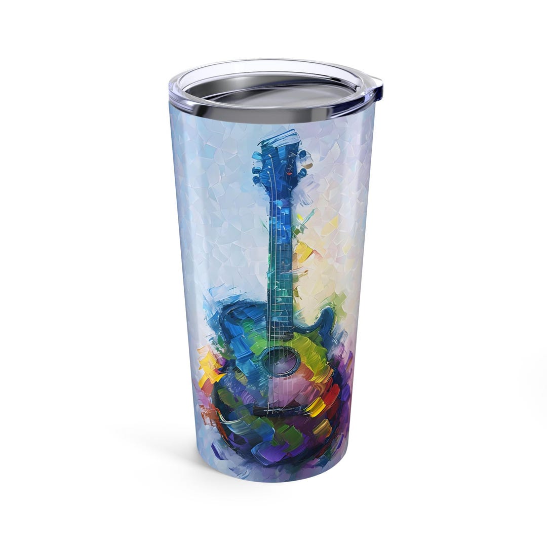Music Cup, Guitar Gifts for Musician, Vibrant Acoustic Guitar Music Cup ...