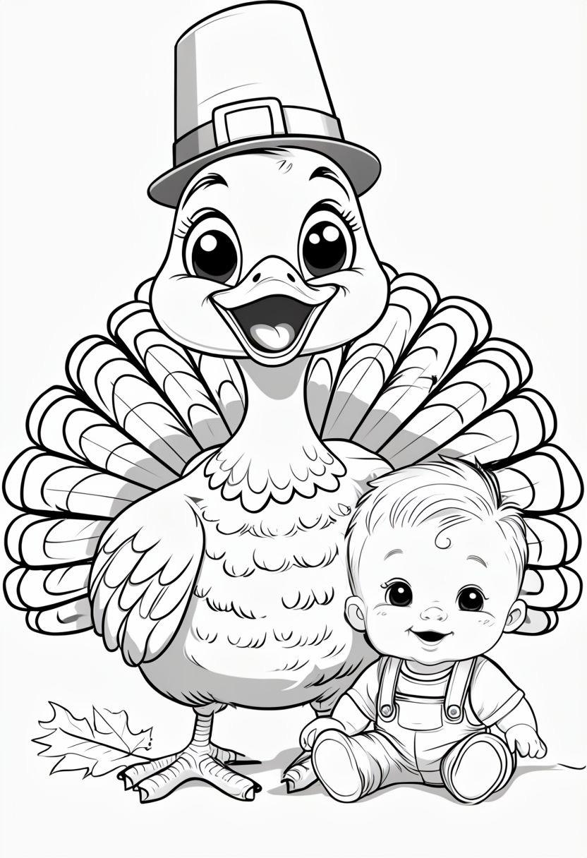 Thanksgiving Coloring Pages - Etsy