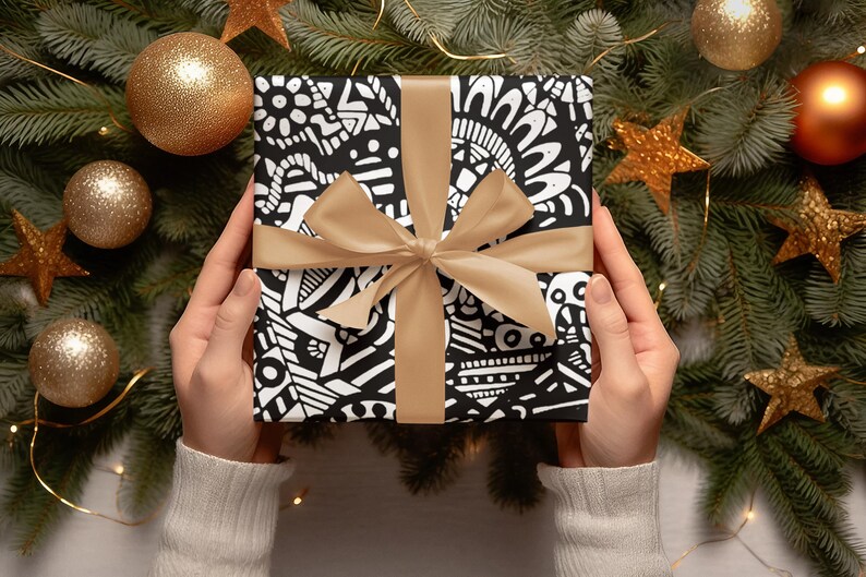 ZENTANGLE JOY - Wild and Fun Wrapping Paper Sheets With Abstract ...