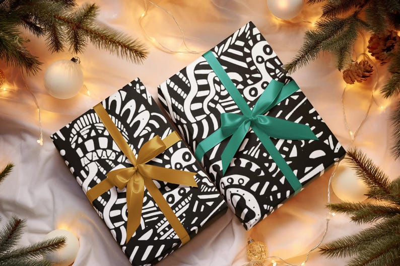 ZENTANGLE JOY - Wild and Fun Wrapping Paper Sheets With Abstract ...