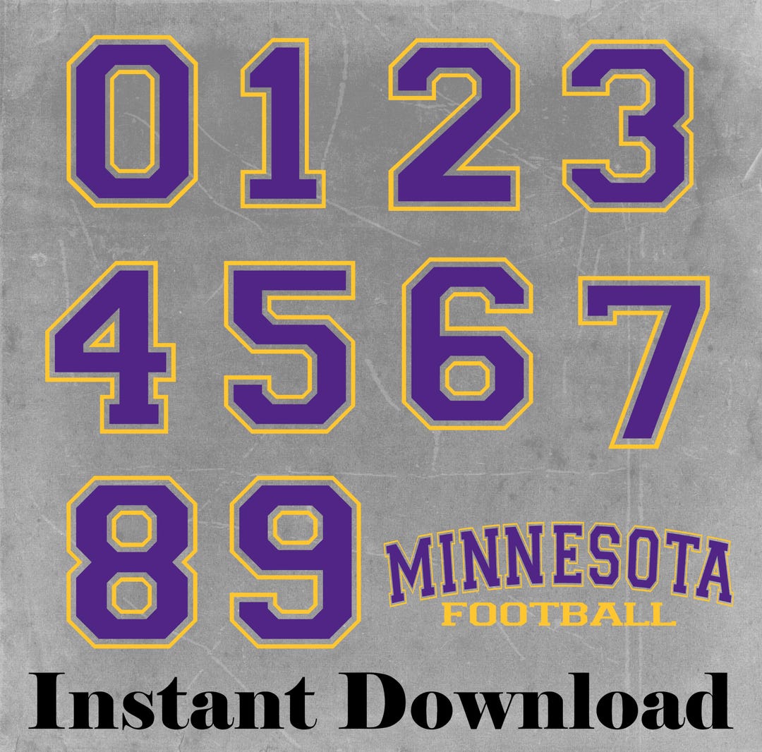Minnesota Football Numbers 0-9 PNG | Purple and Gold Fan Art (digital ...