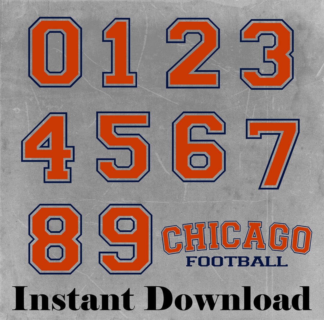 Chicago Football Numbers 0-9 PNG | Blue and Orange Fan Art (digital ...