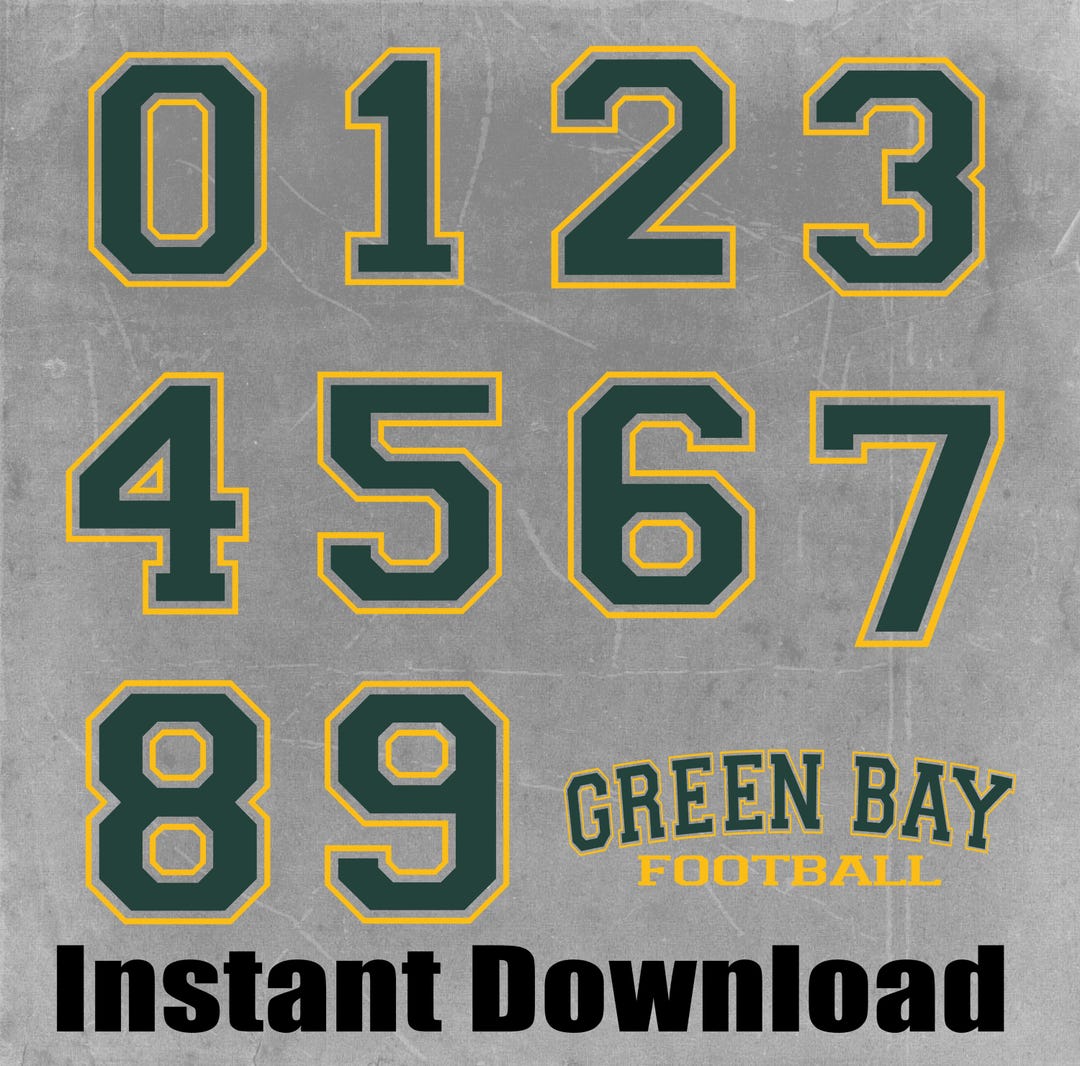 Green Bay Football Numbers 0-9 PNG | Game Day Fan Art (digital Download ...