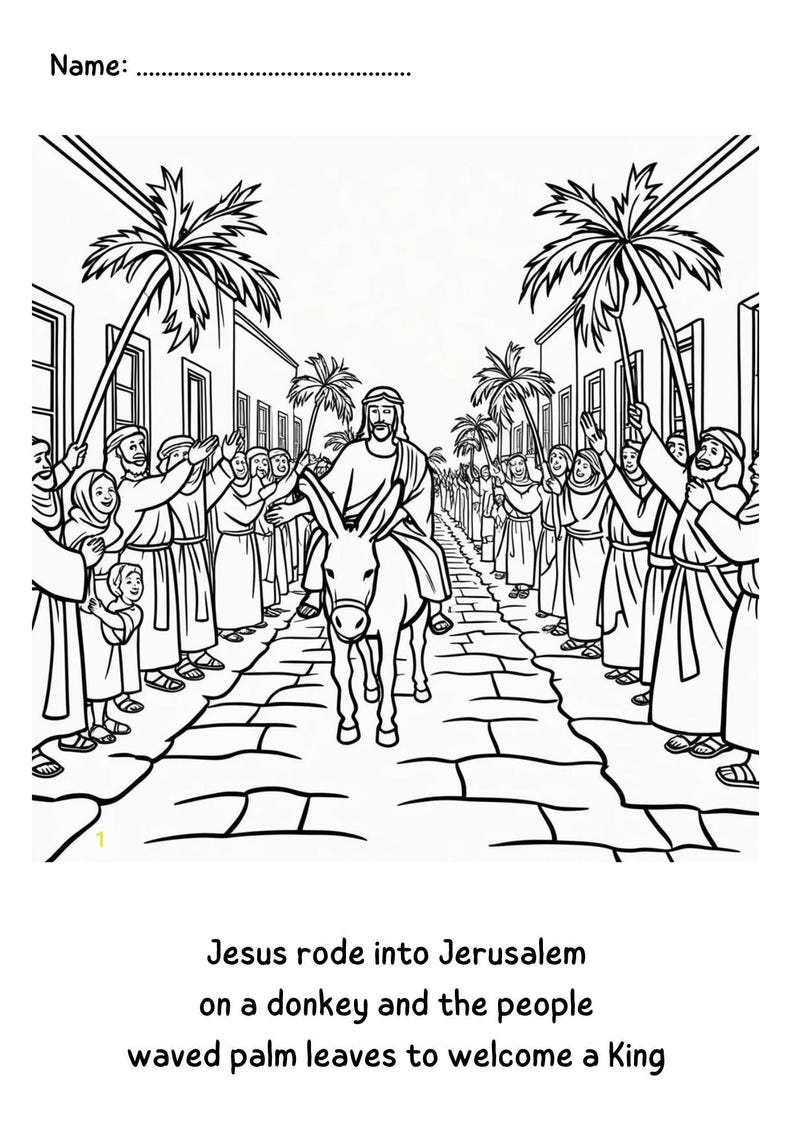 Palm Sunday - Colouring Page - Etsy