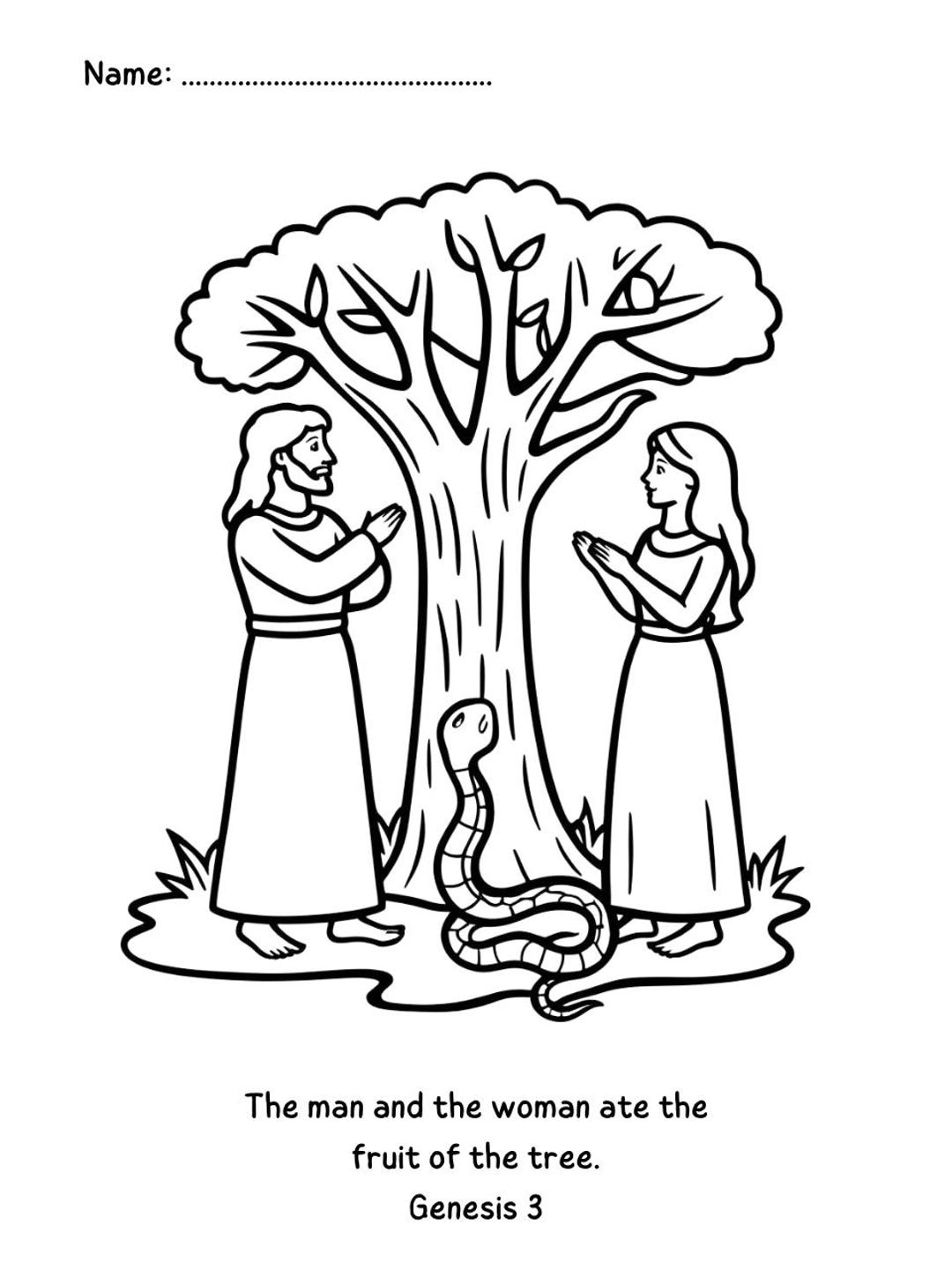 Adam & Eve - Colouring Page - Etsy