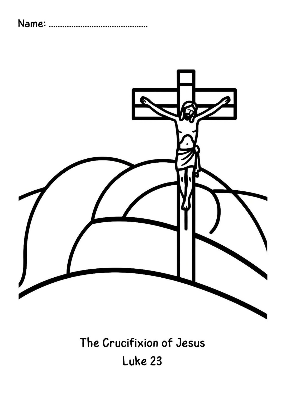 The Crucifixion of Jesus - Colouring Page - Etsy
