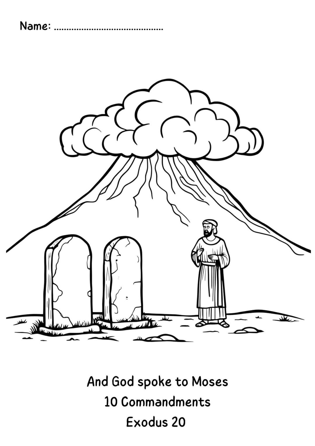 The 10 Commandments - Colouring Page - Etsy