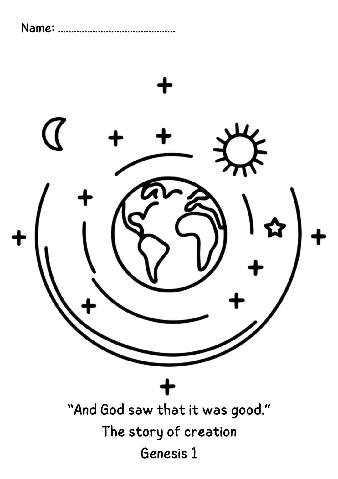 The Creation Story - Colouring Page - Etsy