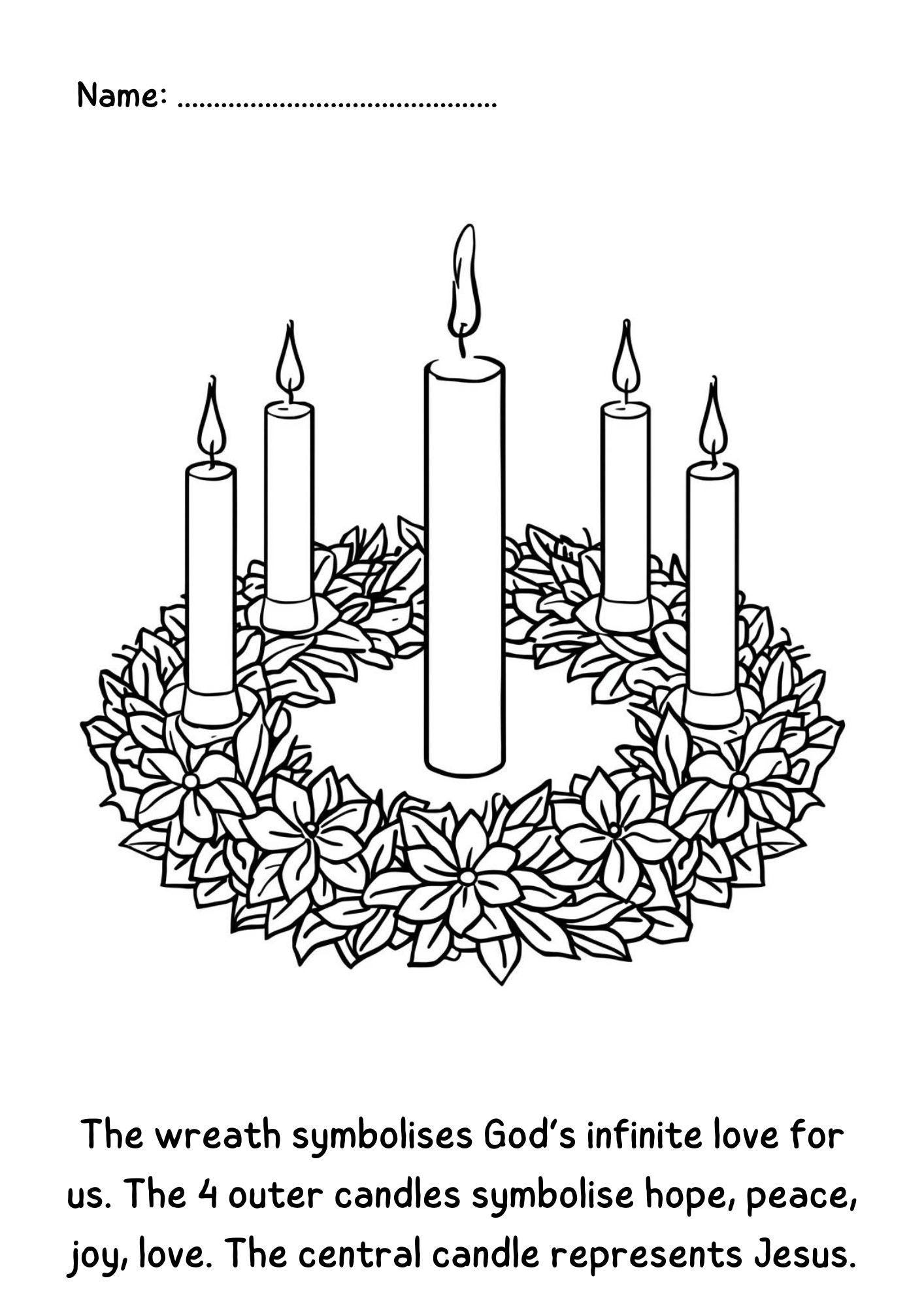 Advent Wreath - Colouring Page (instant Download PDF) - Etsy