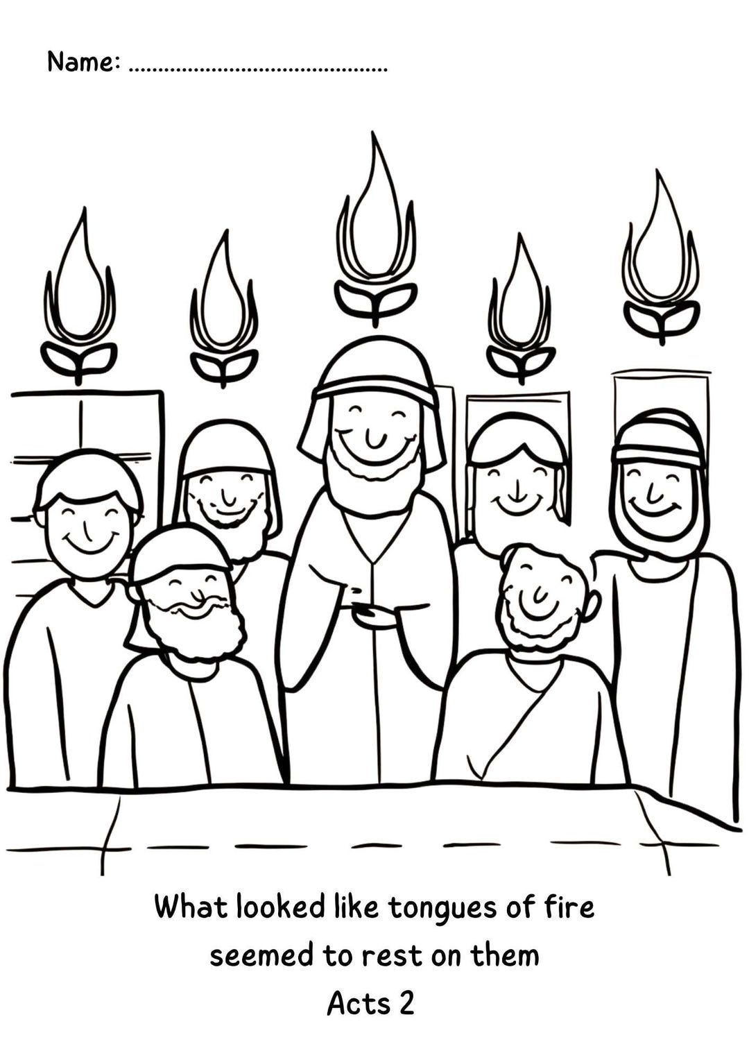 Pentecost - Colouring Page - Etsy