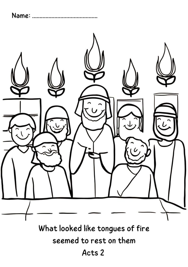 Pentecost - Colouring Page - Etsy