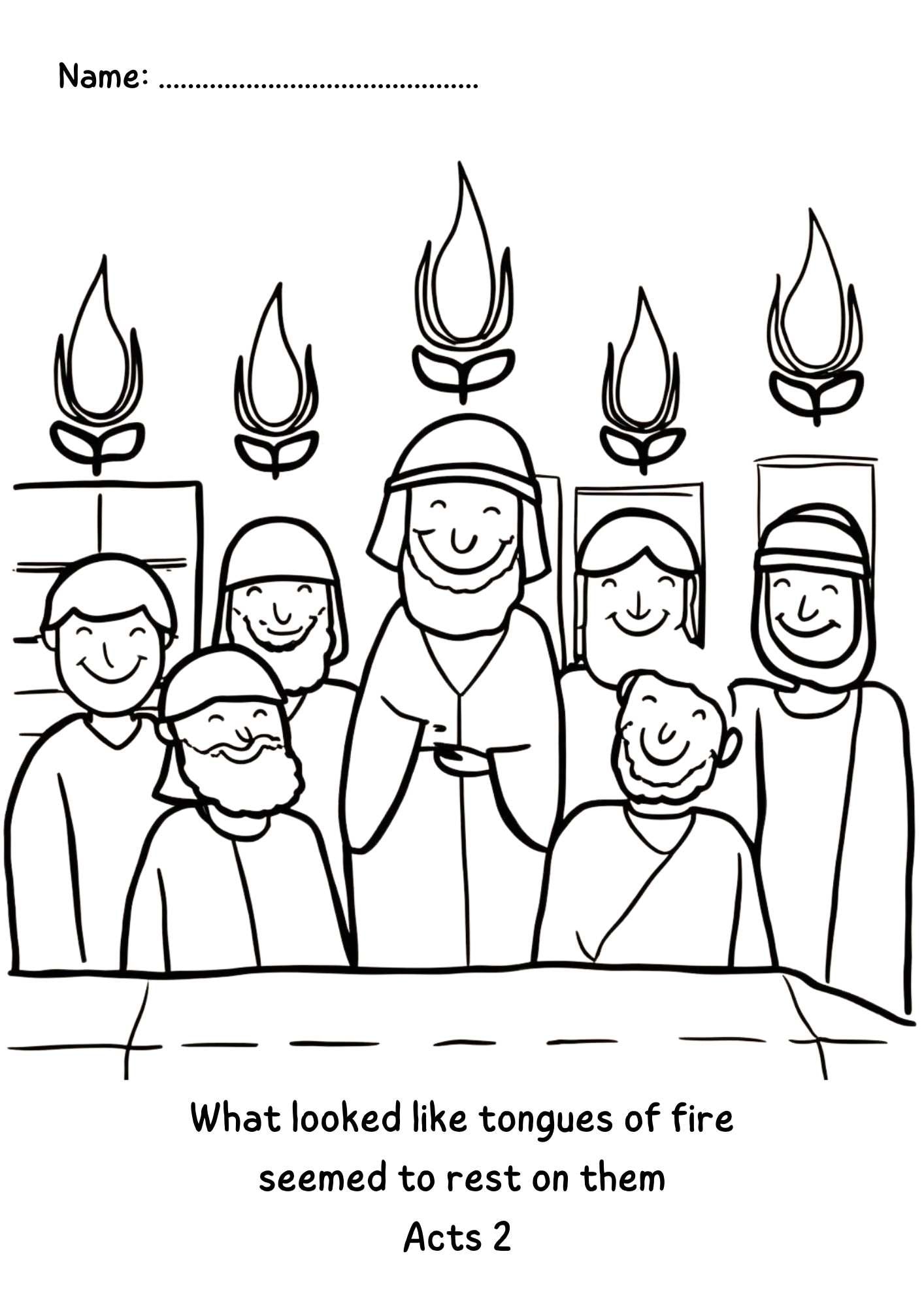 Pentecost - Colouring Page - Etsy