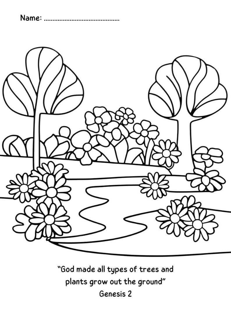 The Garden of Eden - Colouring Page - Etsy