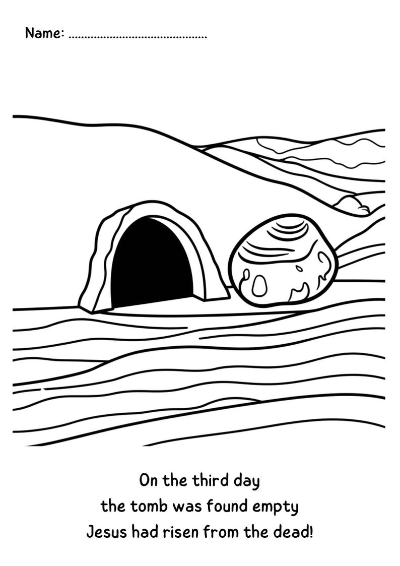 The Empty Tomb - Colouring Page - Etsy
