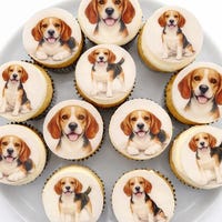 Red Dog Party Cupcake Toppers, Dog Birthday Decorations (instant ...