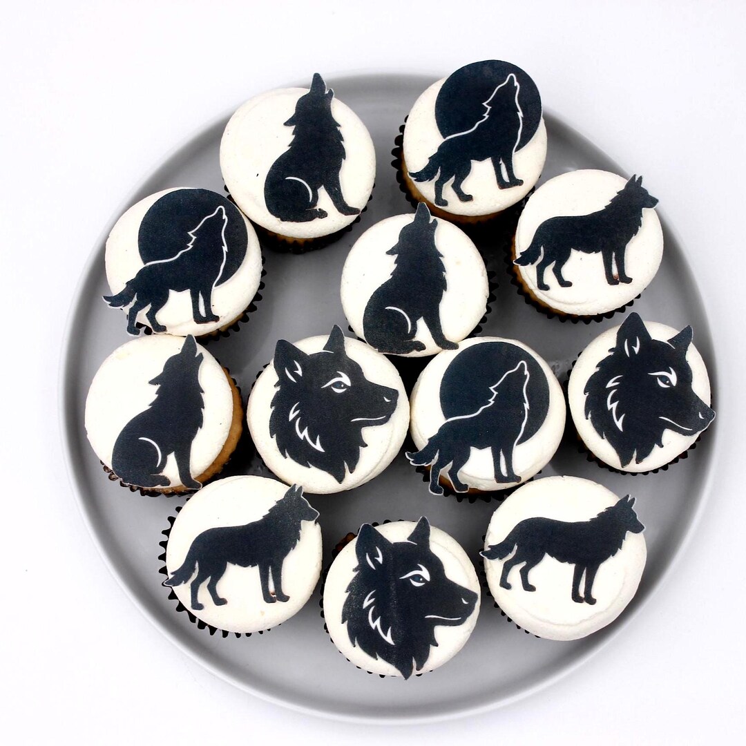 10 Wolf Cupcake Toppers – Set Edible Wafer Paper - Etsy