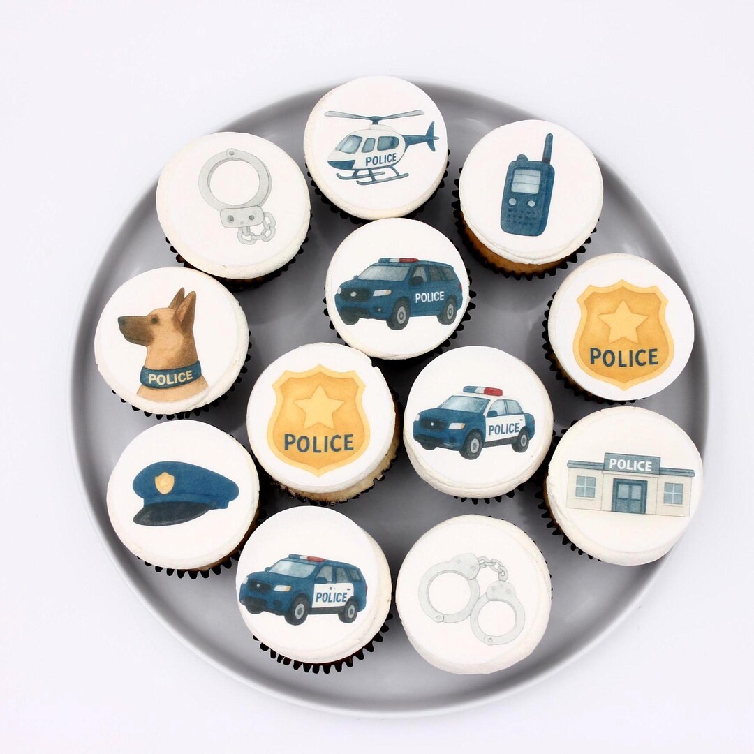Police Cupcake Toppers – Watercolor Police Party Set (12 Designs) - Etsy