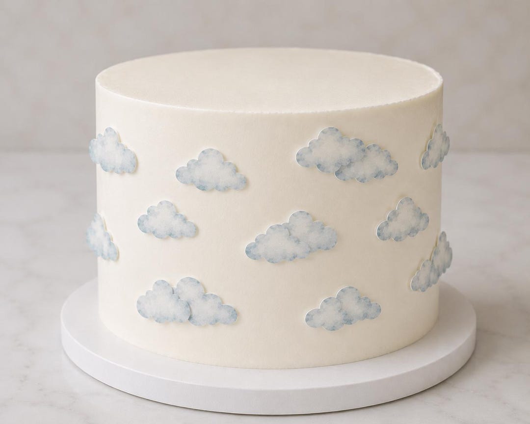 Cloud Edible Cupcake/ Cookie/drink Toppers, Edible Wafer Paper (15 Pc ...