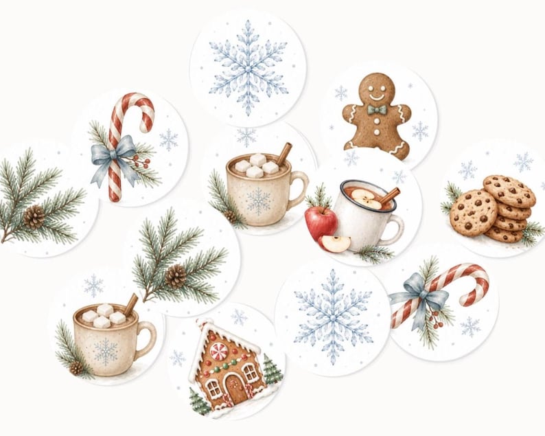 Cozy Christmas Edible Cupcake Toppers | Winter Hot Cocoa & Gingerbread ...