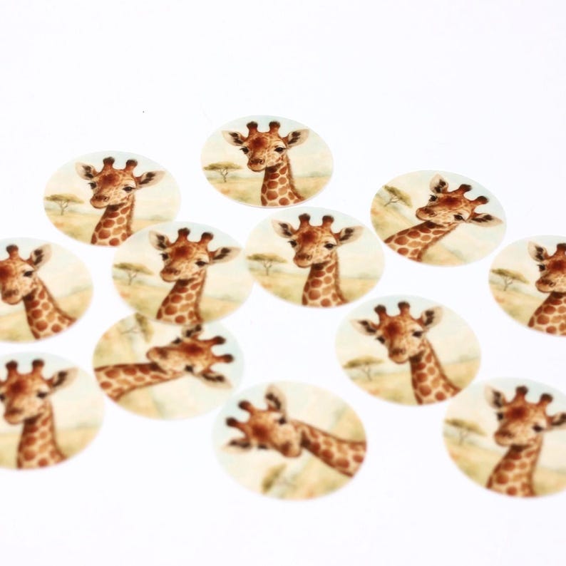 10 Safari Giraffe Edible Cupcake/ Cookie/drink Toppers, Edible Wafer ...