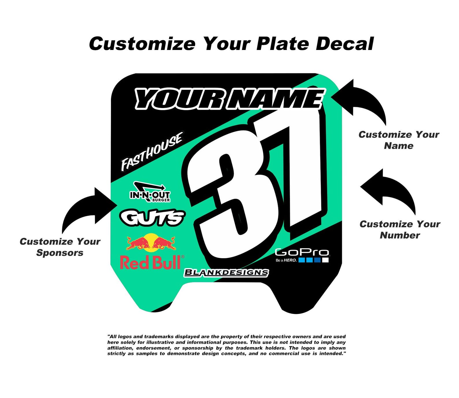 Universal E-bike Custom Number Plate AND Custom Decal for Surron, Super ...