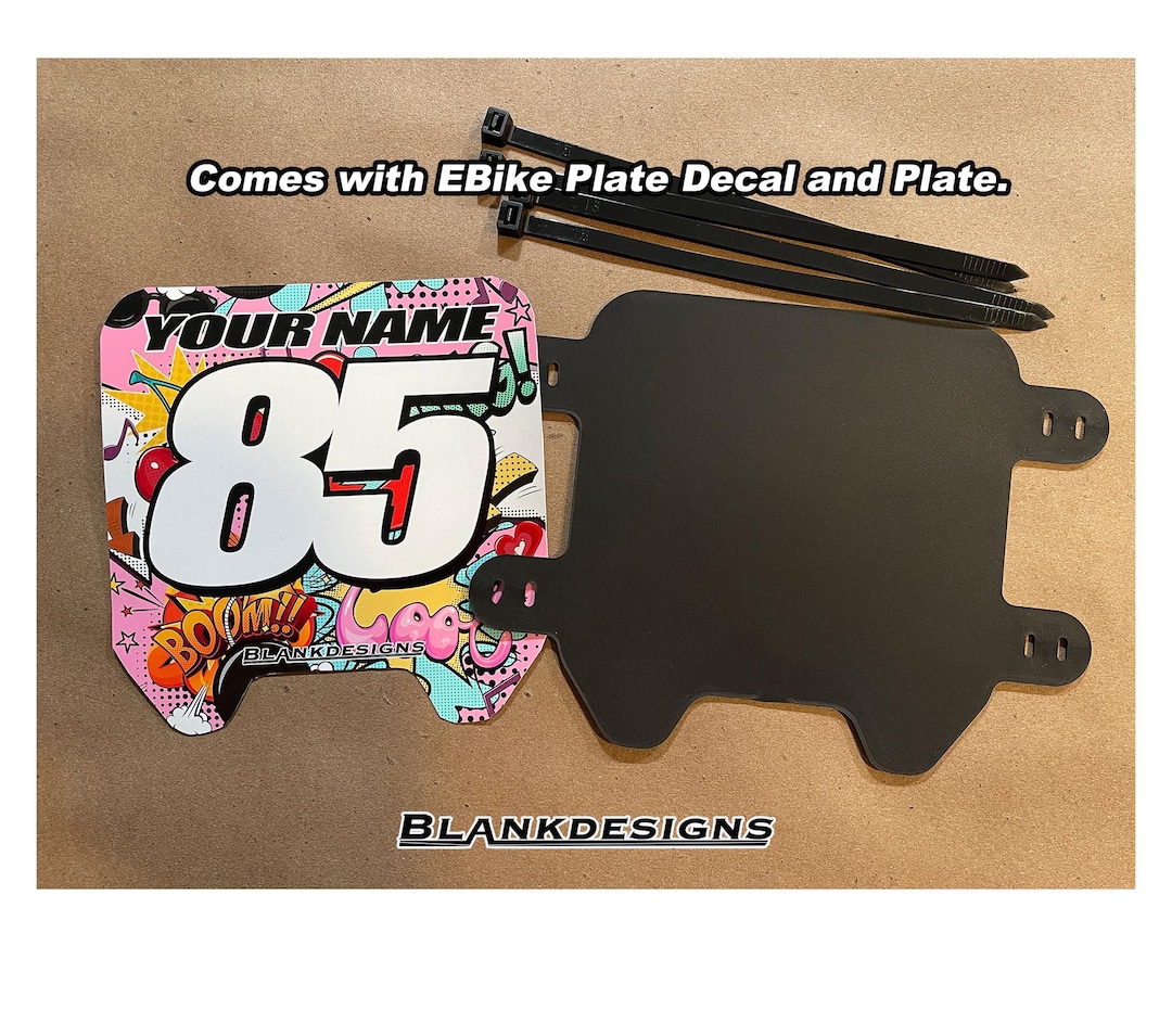 Universal E-bike Custom Number Plate AND Custom Decal for Surron, Super ...