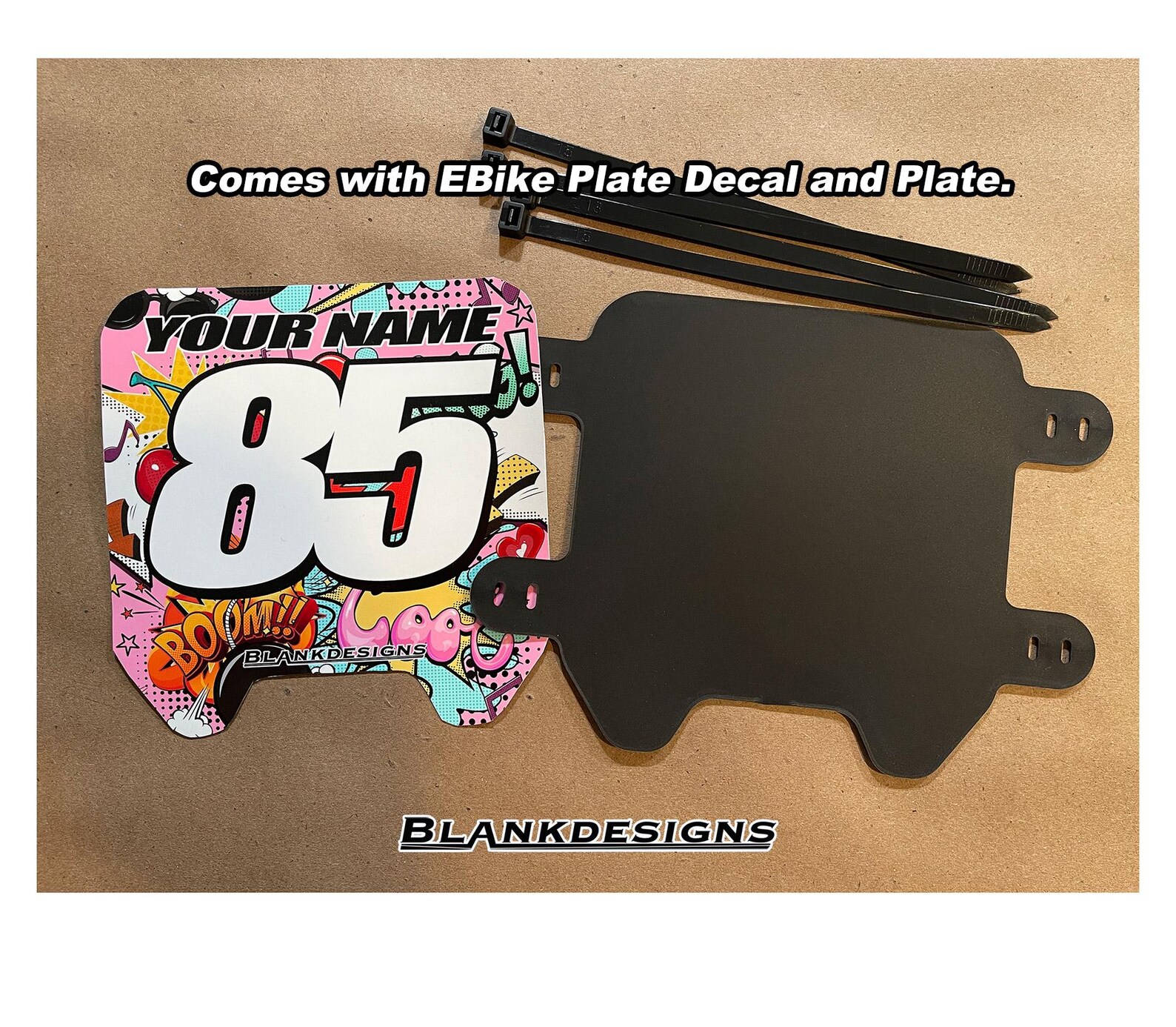 Universal E-bike Custom Number Plate AND Custom Decal for Surron, Super ...