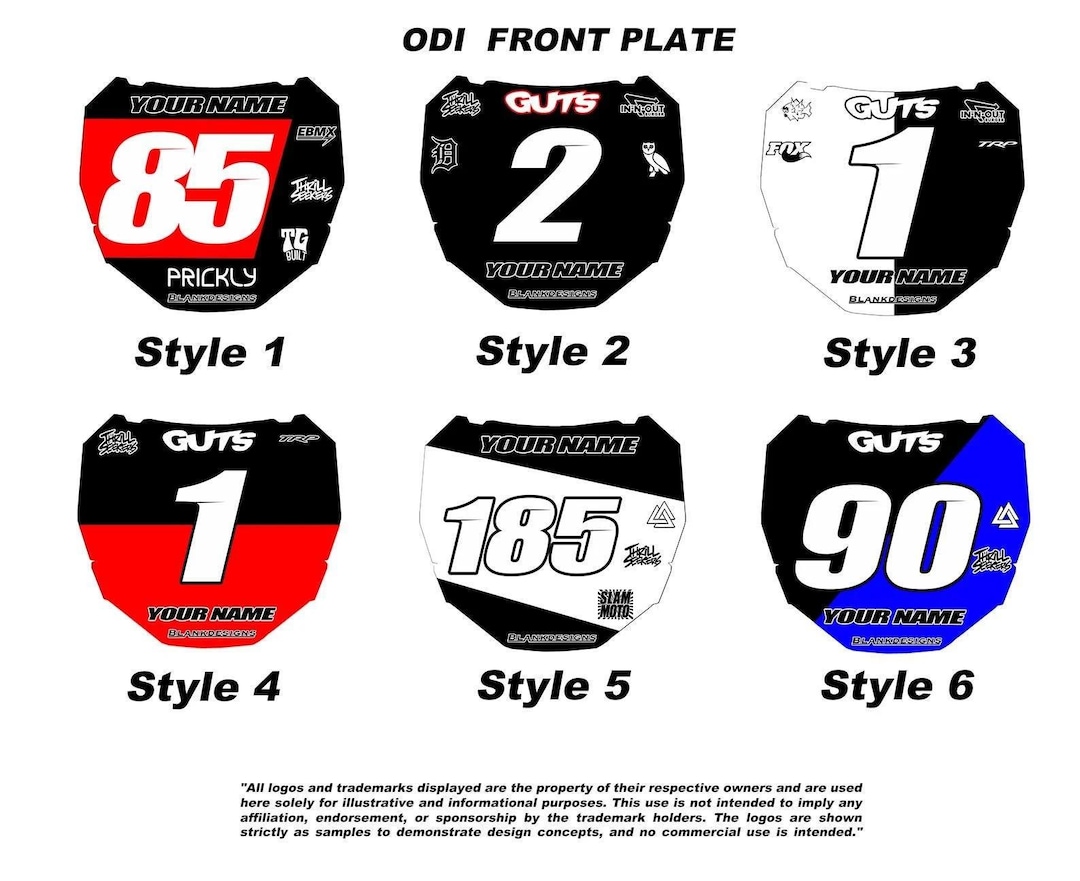 ODI / E-bike Custom Designed Front Plate Decal - Etsy