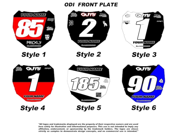 Personalized Mini Motocross Number Plate Decals - 12 Count - Etsy