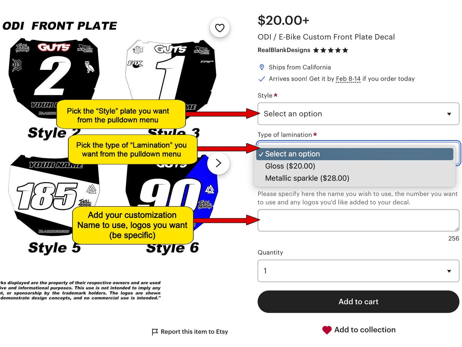 ODI / E-bike Custom Front Plate Decal - Etsy