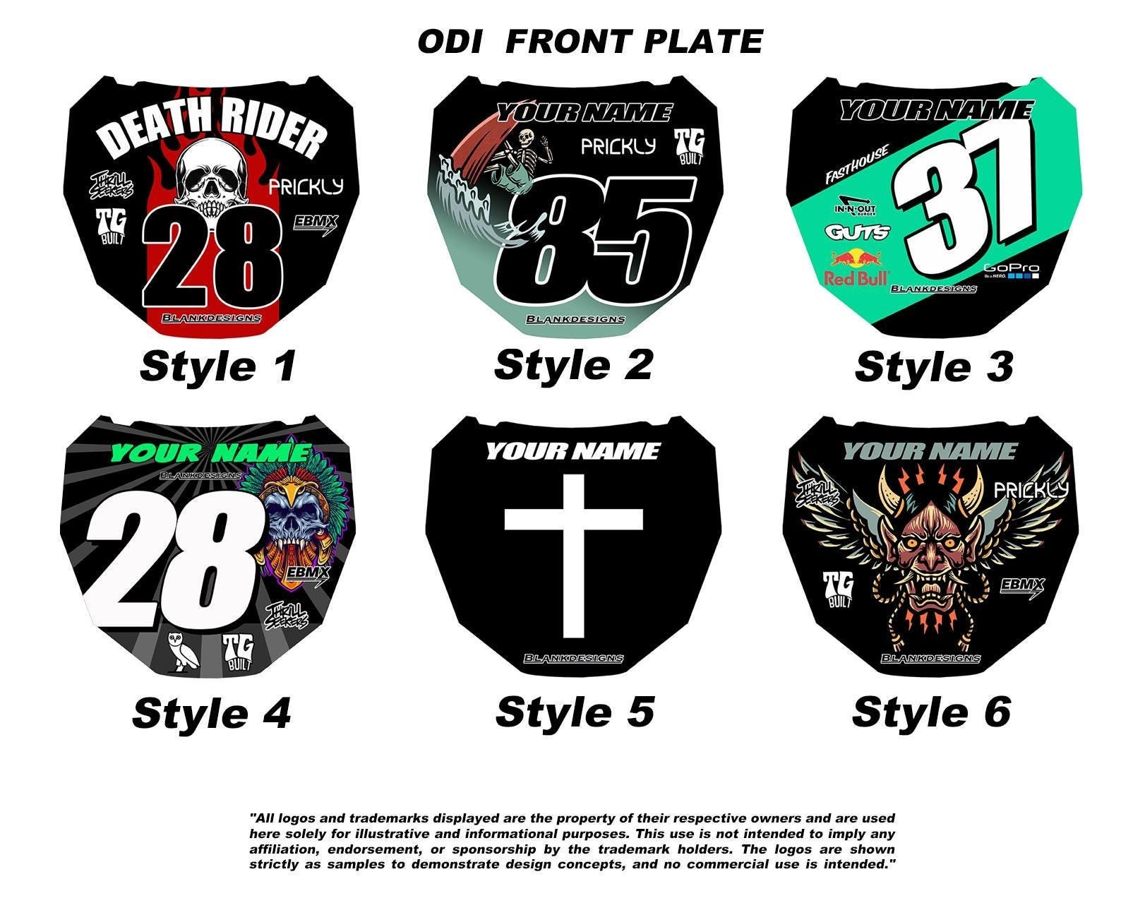 ODI / E-bike Custom Front Plate Decal group 2 - Etsy