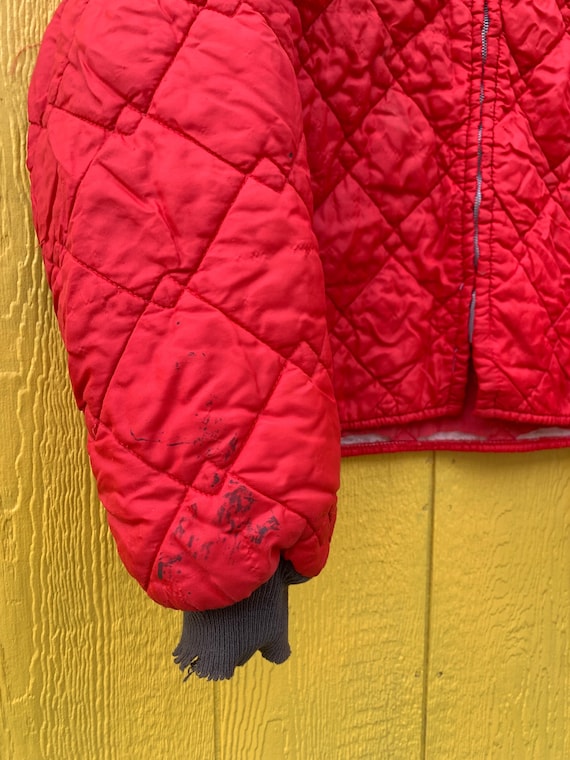 Vintage Red Quilted Thermal Jacket / 70’s 80’s extra … - Gem