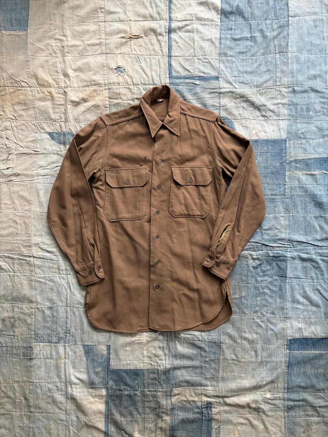 Vintage 1940s WWII US Army OD M-1942 Flannel Shirt / 40’s Olive Drab ...