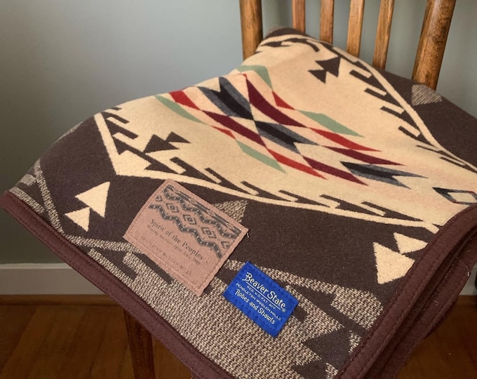 Vintage Pendleton Wool Blanket / Spirit of the Peoples Southwestern Pattern Throw Blanket ...