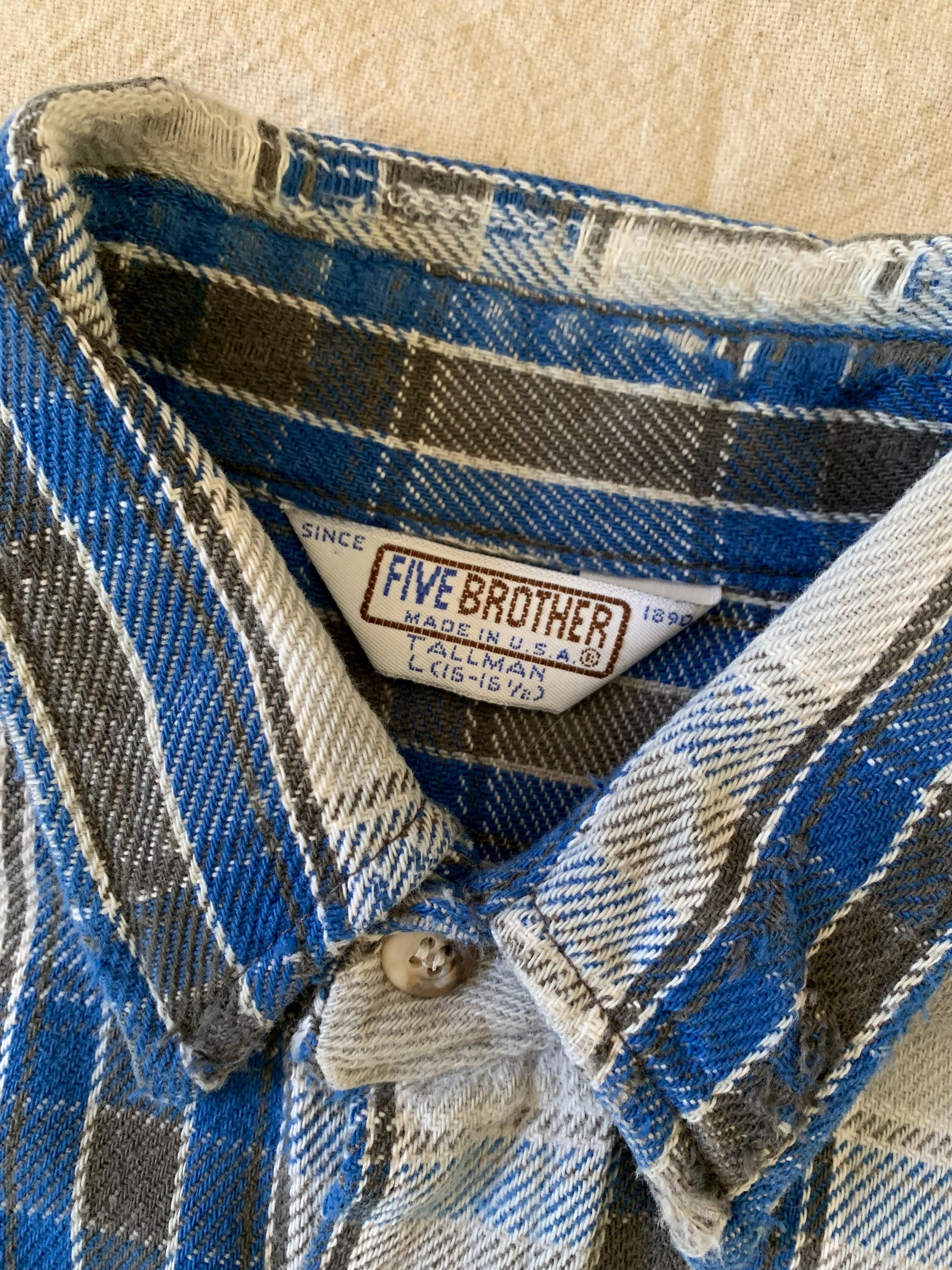 1990s Plaid Flannel Button up Shirt / Vintage 90's Worn in Grunge Five ...