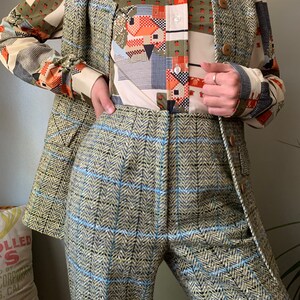 1970s Pendleton Plaid Wool Two Piece Vest and Pants Set / Vintage 60s ...