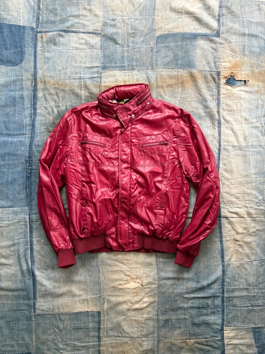 Vintage 1980s Sears Shiny Maroon All Weather Jacket / 80’s Members Only ...