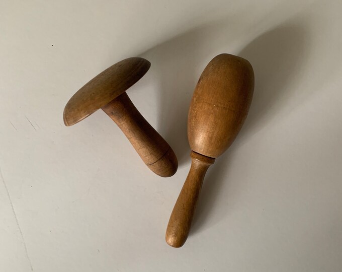 Set of 2 Vintage Wooden Darners / Antique Sock Sweater Darning Darner ...
