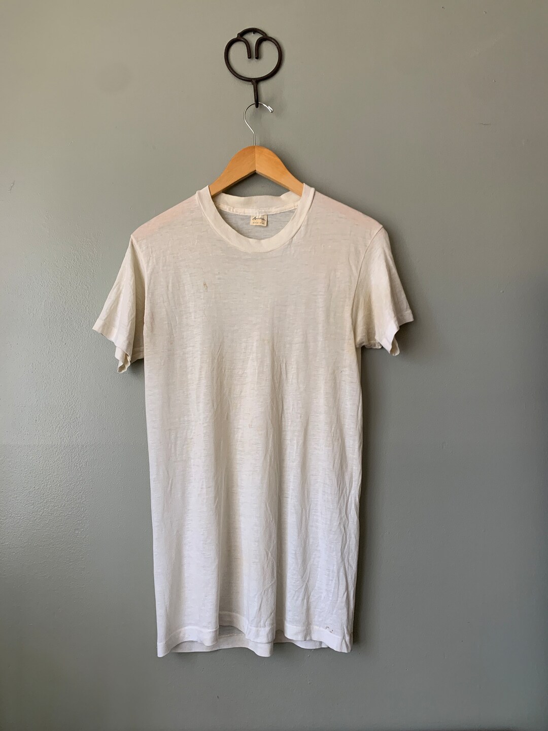 1970's Archdale White Blank Tee / Vintage 70's Basic Single Stitch ...