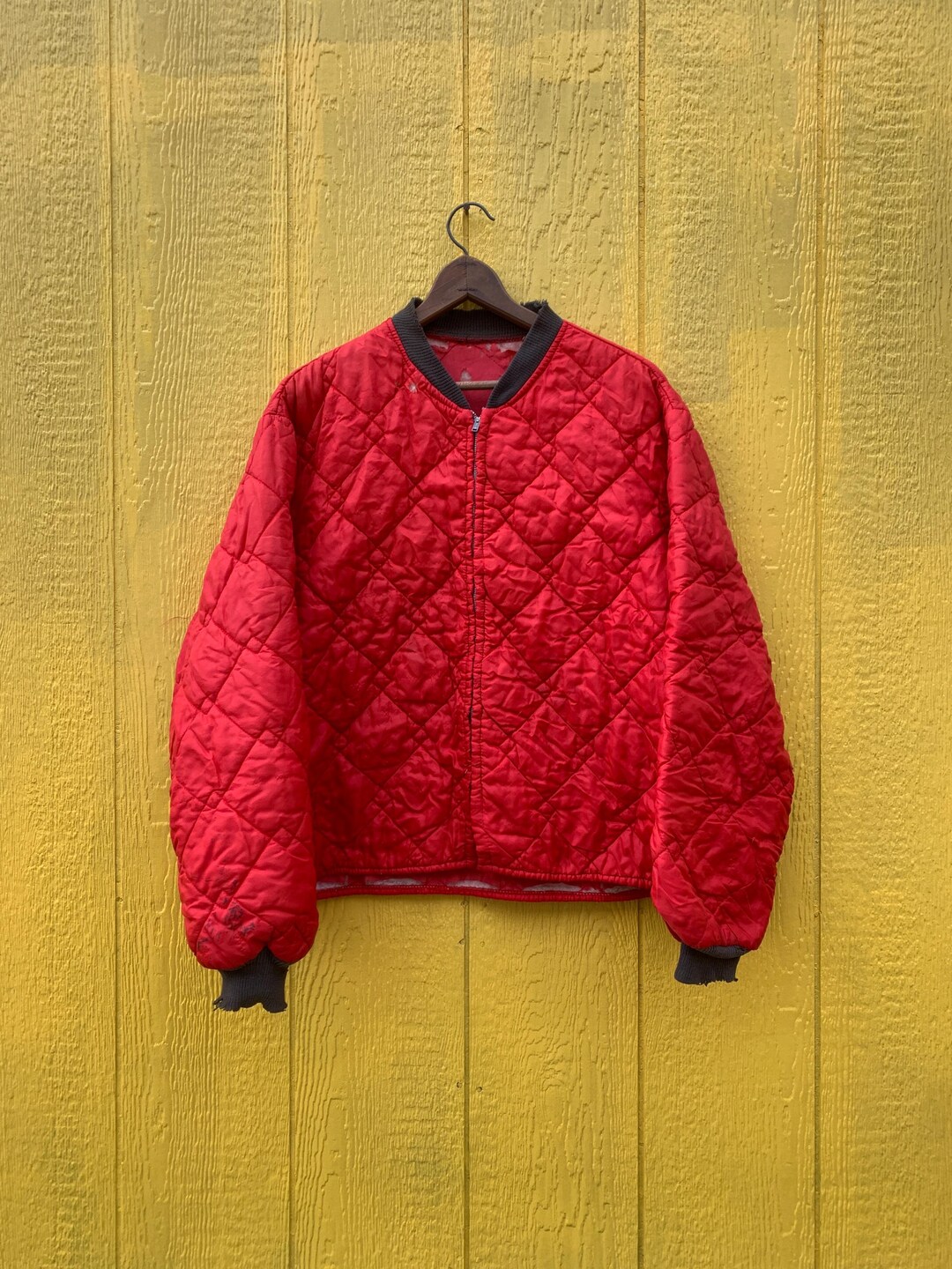 Vintage Red Quilted Thermal Jacket / 70’s 80’s Extra Large XL ...