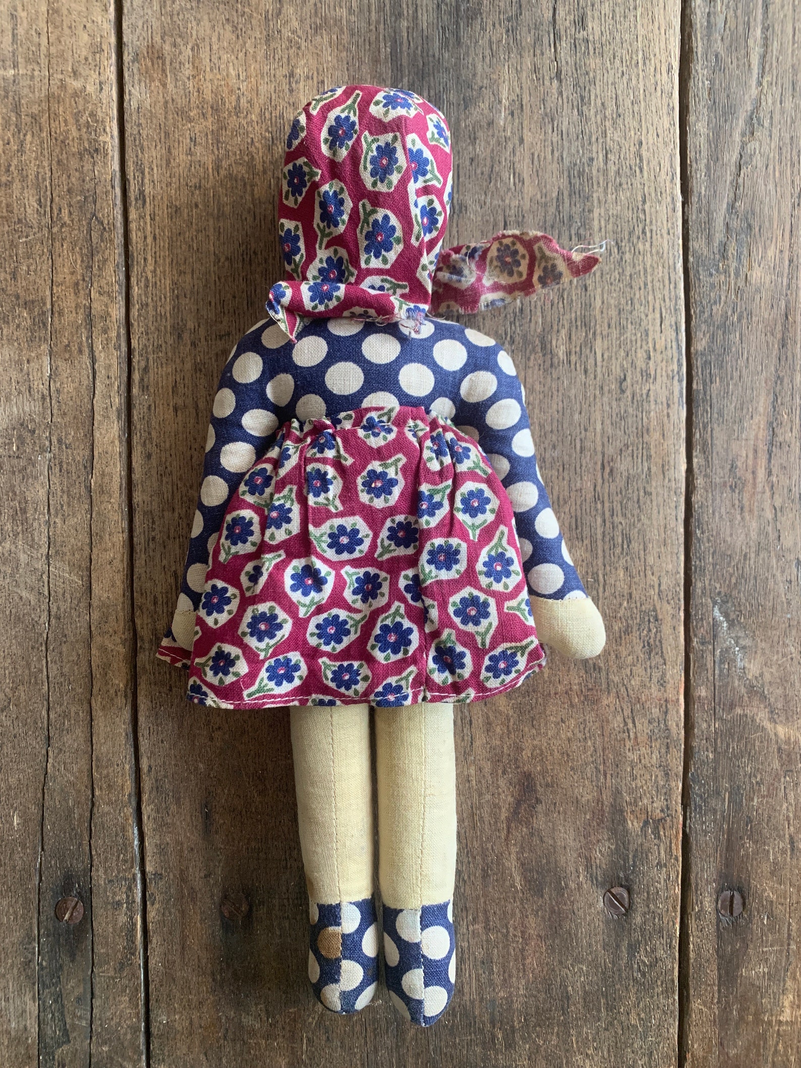 Antique 1920's Polish Papier Mâché Doll / Vintage Paper Mache Polka Dot ...